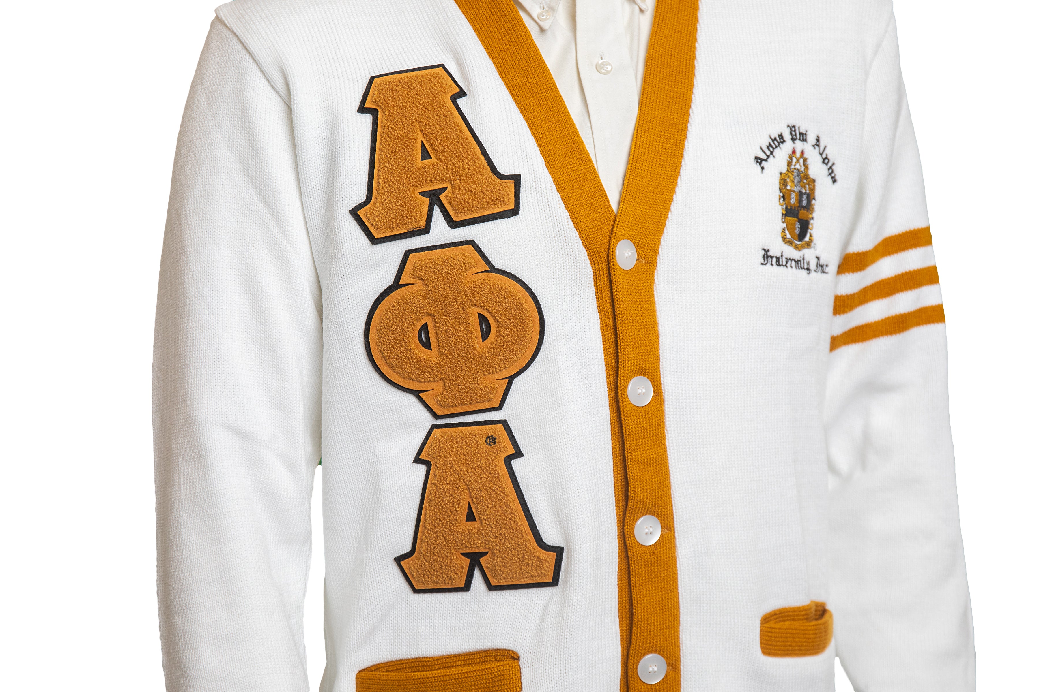 Alpha White Cardigan Sweater – Greek Traditions